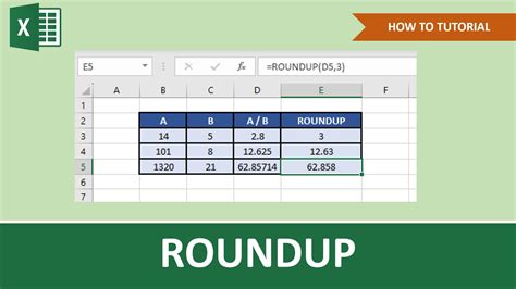 How To Roundup In Excel Beginner Tutorial Youtube