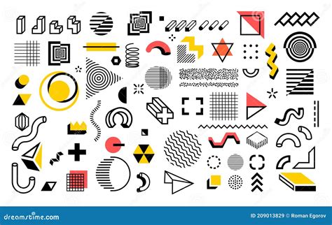 Formas Geom Tricas Abstractas Elementos Memphis De L Nea Moderna