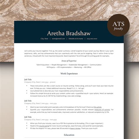 ATS Resume Template 2024 Modern Resume Google Docs Word Pages Ats