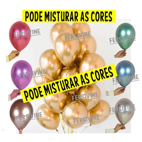 Balão Bexiga Cromado Metalizado 25 unidades Elo7