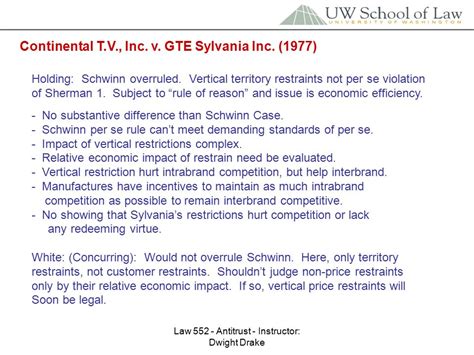 Law Antitrust Instructor Dwight Drake United States V Arnold