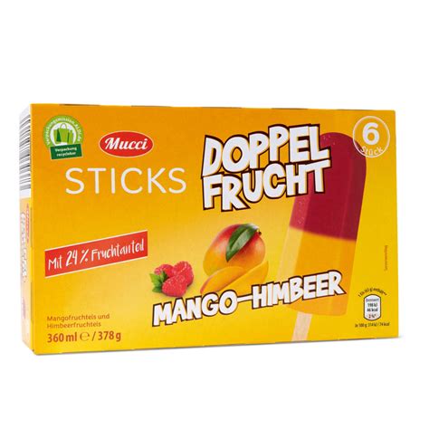 ROKSH Desserts Backwaren Eis MUCCI Doppelfrucht Mango Himbeer