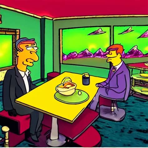 Scene Depicting Seymour Skinner Serving Up Steamed Stable Diffusion