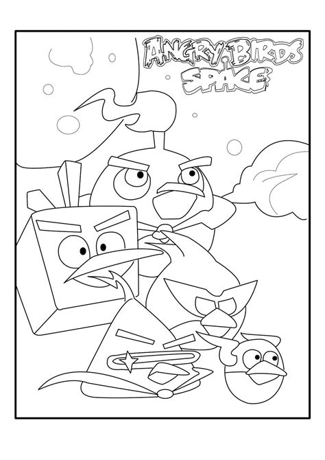 Dibujo Para Imprimir Y Colorear De Angry Birds Space