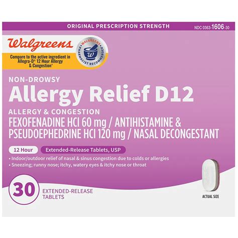 Walgreens Allergy Relief D Extended Release Tablets Ct Shipt