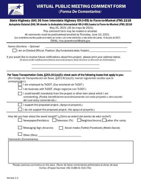Fillable Online Ftp Dot State Tx 69 ExpressPlanning For The Future Of U