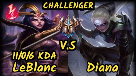 Grevthar LEBLANC Vs DIANA 11 0 6 KDA MID CHALLENGER GAMEPLAY BR