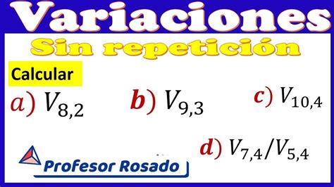 Cálculo de Variaciones sin repetición YouTube