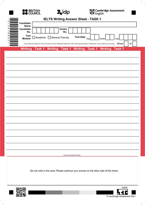 Ielts Listening Answer Sheet