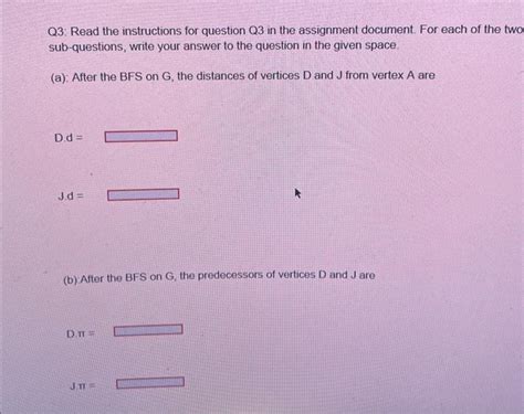 solved q3 10 points an undirected graph g is shown in