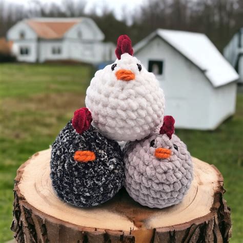Crochet Chicken Plushie Chicken Amigurumi Etsy