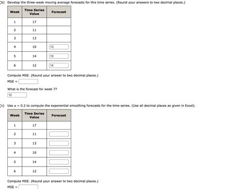 Solved Consider The Following Time Series Data Week Chegg