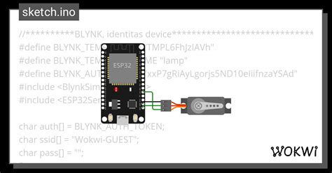 Blynk Control Servo Wokwi Esp32 Stm32 Arduino Simulator