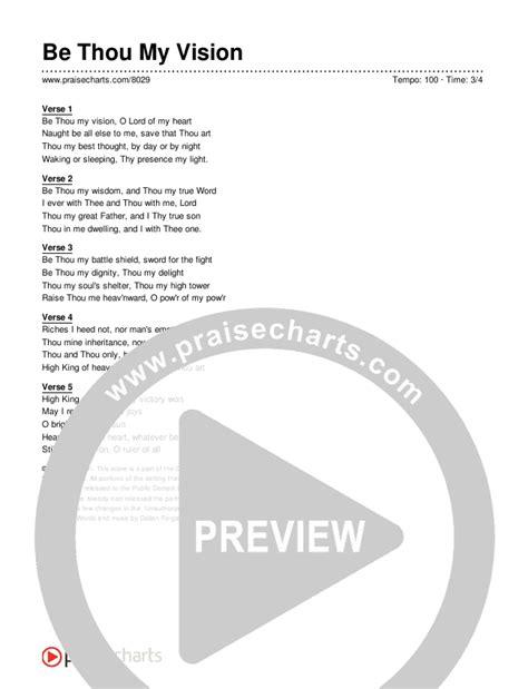 Be Thou My Vision Chords PDF Traditional Hymn PraiseCharts