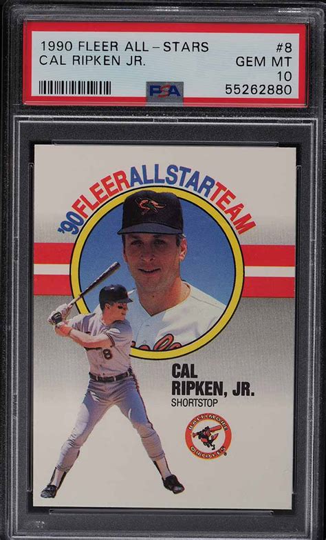 1990 Fleer All Stars Cal Ripken Jr 8 PSA 10 GEM MINT PWCC Marketplace