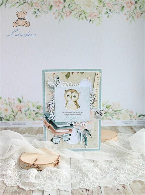 kartka na zakończenie roku szkolnego z sową 8 gotowa HandMade