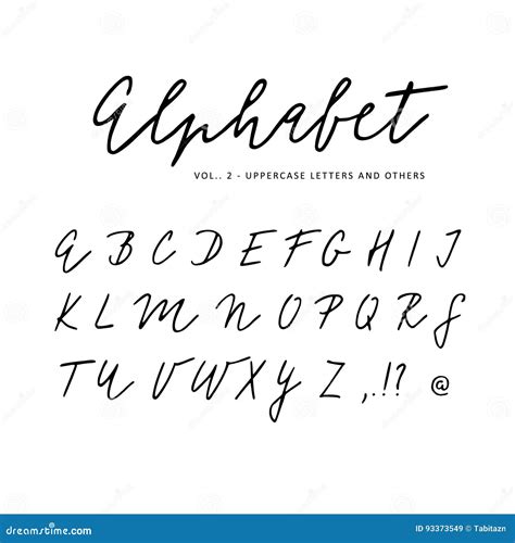 Hand Drawn Vector Alphabet Signature Script Brush Font Isolated