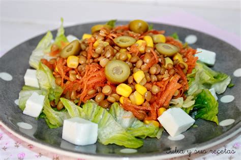 JULIA Y SUS RECETAS ENSALADA DE LENTEJAS CON QUESO FRESCO