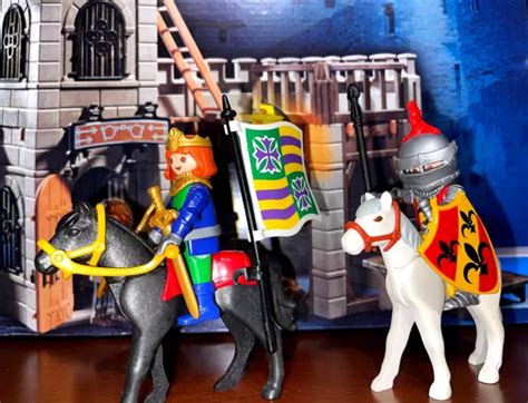 ENSEMBLE PERSONNALISÉ PLAYMOBIL 4643 chevaliers roi médiéval et garde