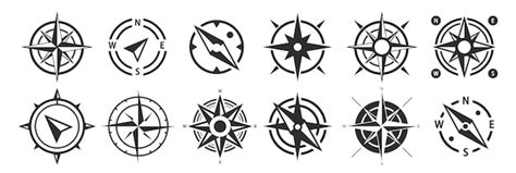 Premium Vector Compass Vector Icons Of North South East And West