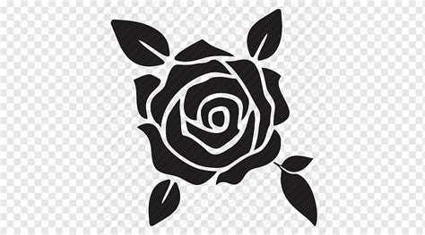 Black Rose Silhouette Svg Rose Free Leaf Monochrome Sticker Png