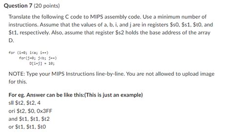 Solved Translate The Following C Code To Mips Assembly Code Chegg