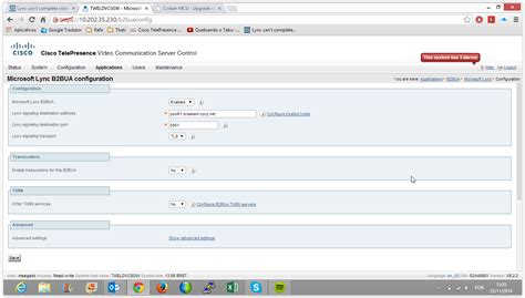 lync can t complete video call to vcs via b2bua cisco community