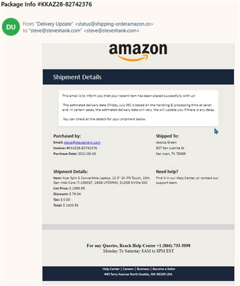 Excellent Fake Amazon Scam