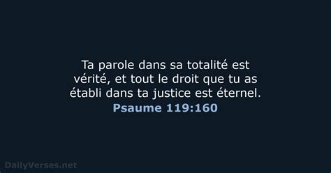 28 décembre 2022 Verset Biblique du Jour BDS Psaume 119 160