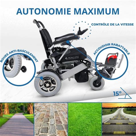 Fauteuil roulant électrique Pliable Auton 17 km Aluminium
