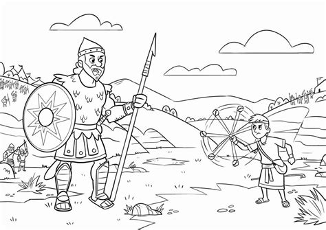David Y Goliat Para Colorear
