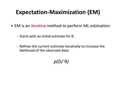 ppt expectation maximization em chapter 3 duda et al section 3 9 powerpoint