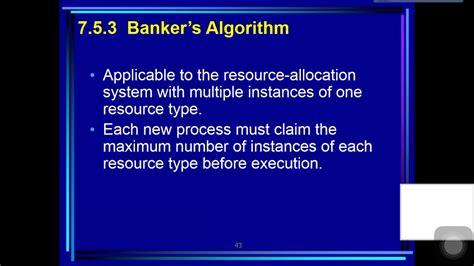 Sec 7 5 3 Bankers Algorithms YouTube