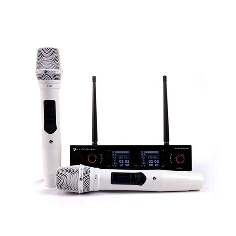 Microfone Duplo Sem Fio Kadosh K M Branco Audiodriver Instrumentos