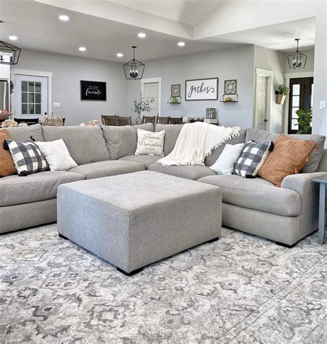 Gray Sectional In Agreeable Gray Living Room Soul Lane