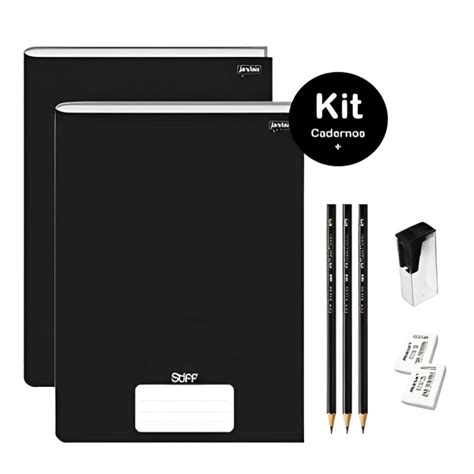 Kit Caderno GRANDE Brochura Cores Capa Dura 96 Folhas Kit 4
