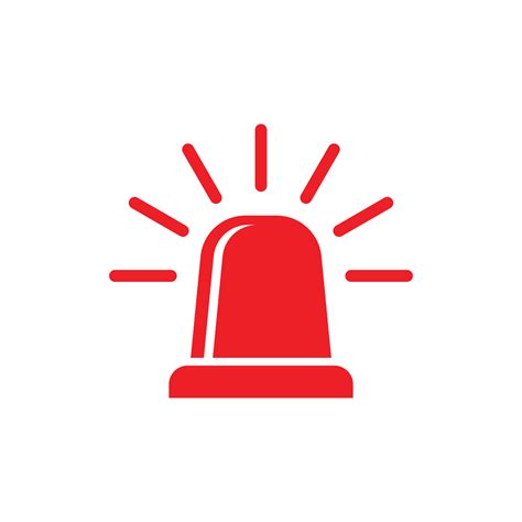 Emergency Alarm Icon In Flat Style Alert Lamp Vector Illustration On