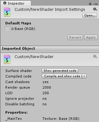 Unity Manual Shader Assets