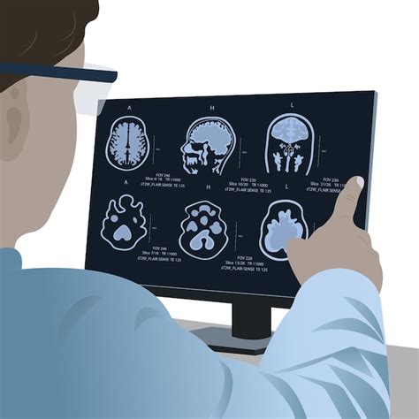 Premium Vector Diagnosis Of Diseases Of The Brain In A Doctor Looking