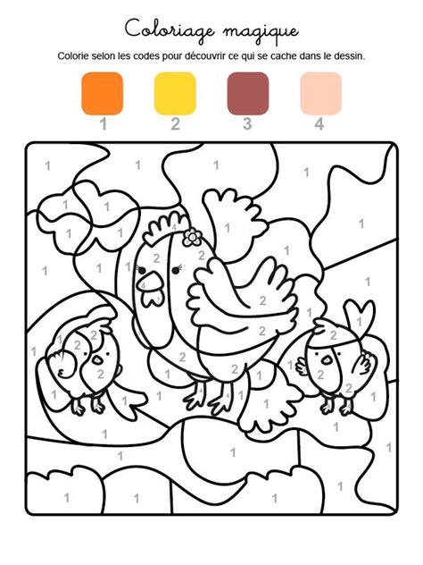 Coloriage Magique D Une Famille D Animaux
