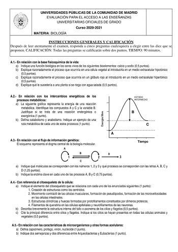 Exámenes de EvAU de Biología de la Comunidad de Madrid Descargar