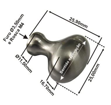 Puxador Ponto Redondo H1050 Aço Escovado Metalsinos Ábile Componentes