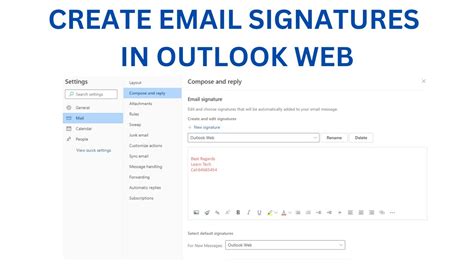 How To Setup Email Signatures In Outlook Web YouTube