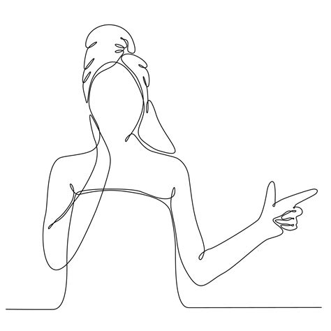 Continuous Line Drawing Of Woman Wearing Towel On Head After Shower Vector Illustration 10519157