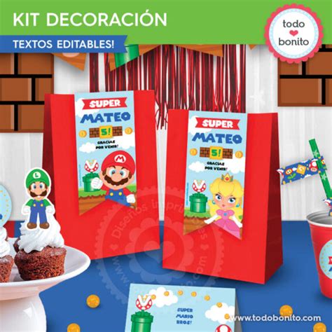 Super Mario Bros Ya Tiene Su Kit Imprimible Todo Bonito