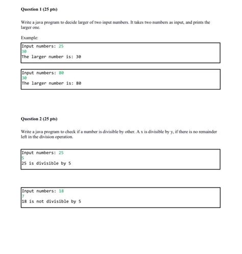 Solved Question 1 25 Pts Write A Java Program To Decide