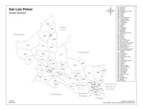Mapa de San Luis Potosí a colores con nombres Descarga ya