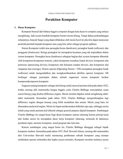 Komputer Dan Jaringan Dasar Chicha Anjelia Halaman Pdf