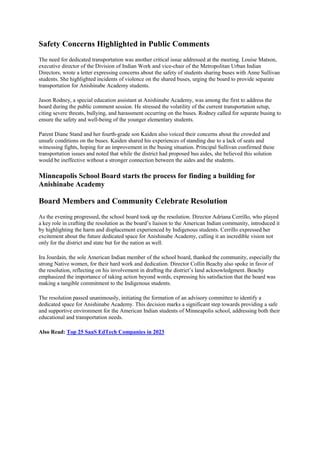 Minneapolis School Board Approves Dedicated Space For Anishinabe