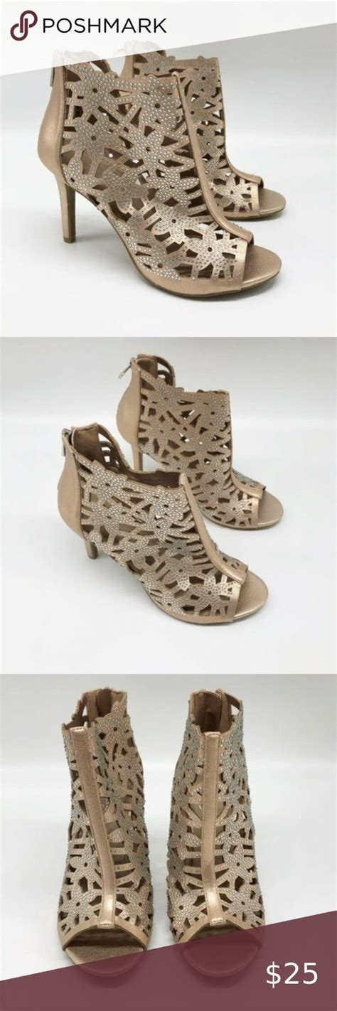 Madeline Stuart Flower Rose Gold Caged Heel Caged Heels Shoes Women
